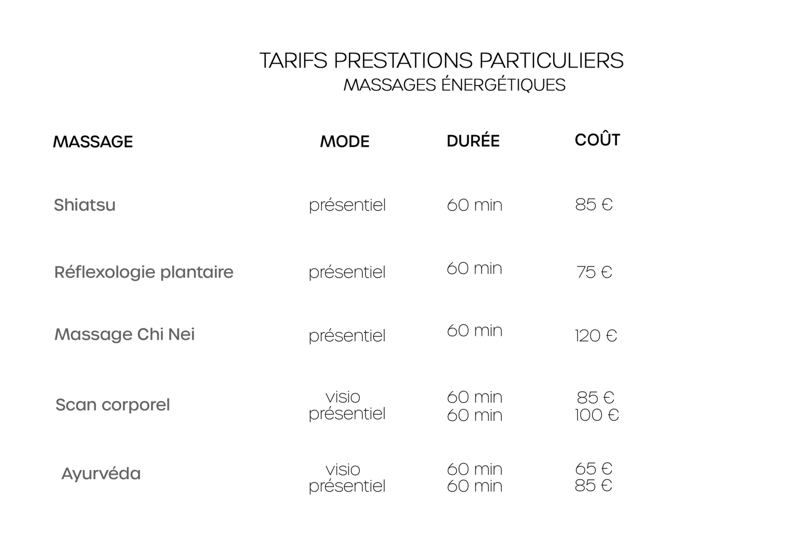 Tarif Massage Shiatsu à Paris 9597